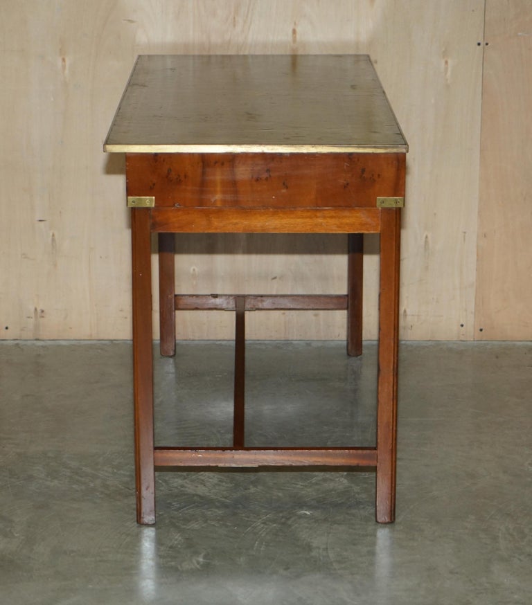 HARRODS KENNEDY BURR YEW WOOD MiLITARY CAMPAIGN GREEN LEATHER WRITING ...