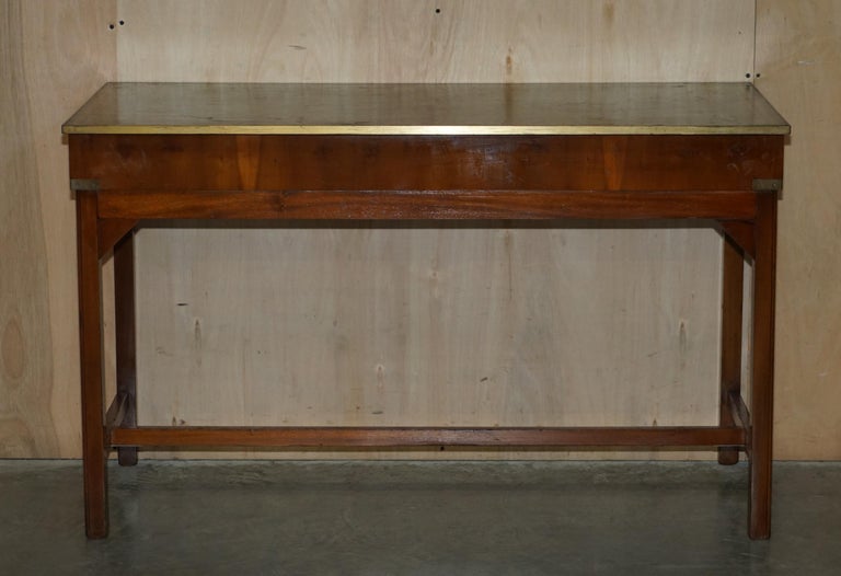 HARRODS KENNEDY BURR YEW WOOD MiLITARY CAMPAIGN GREEN LEATHER WRITING ...