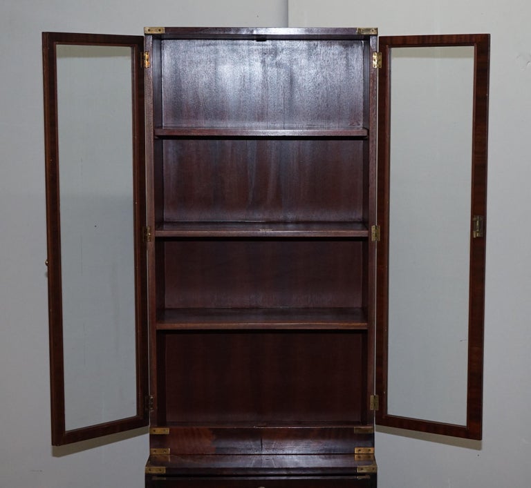 Harrods Kennedy Military Campaign Hardwood Brass Bookcase Chest of ...