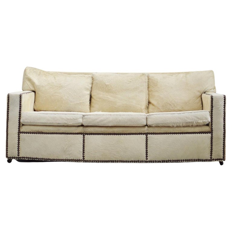 1970s Large Harrods Cream Hide Sofa For At 1stdibs