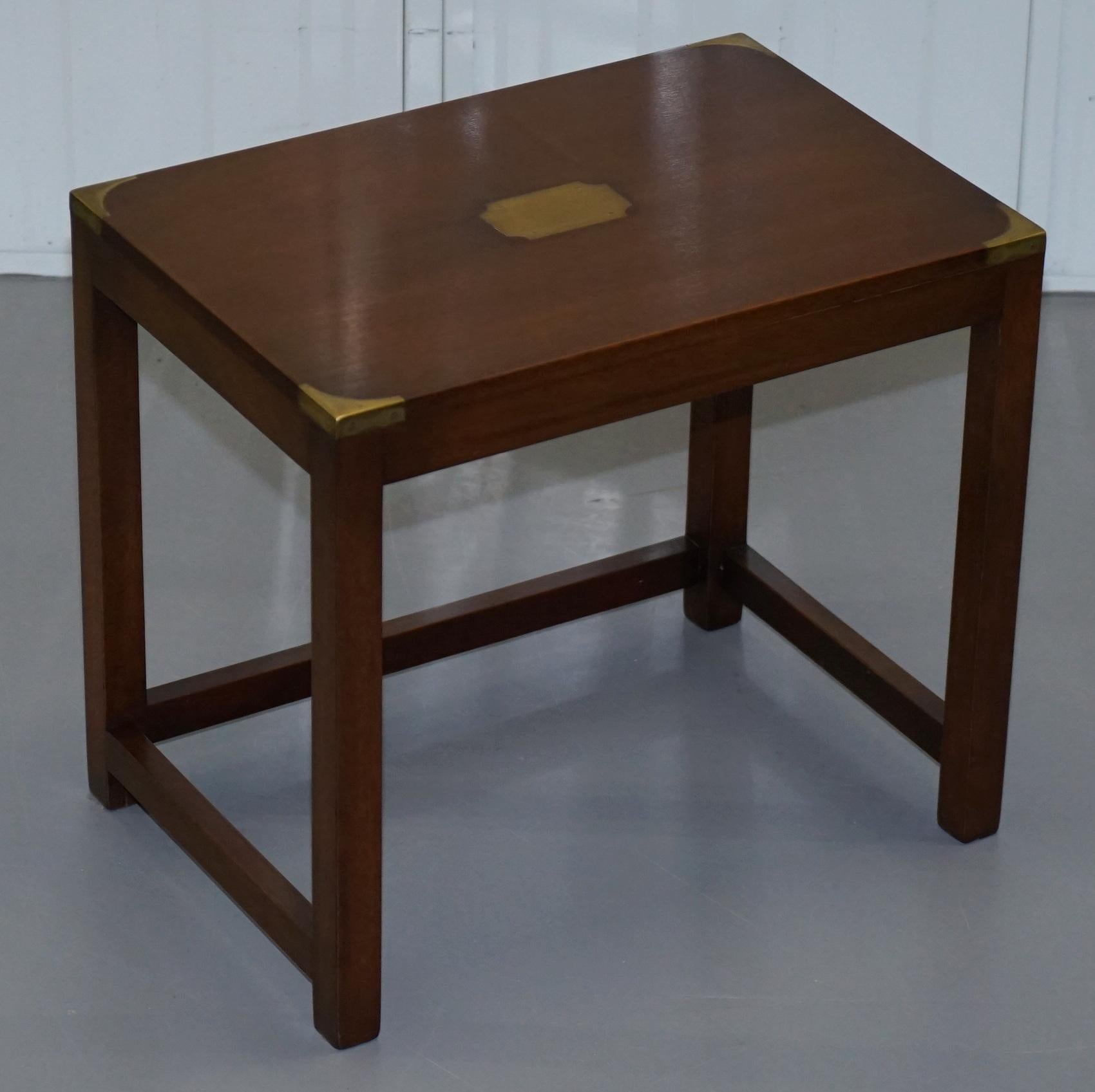 Harrods London Kennedy Furniture Mahogany Nest of Campaign Military ...