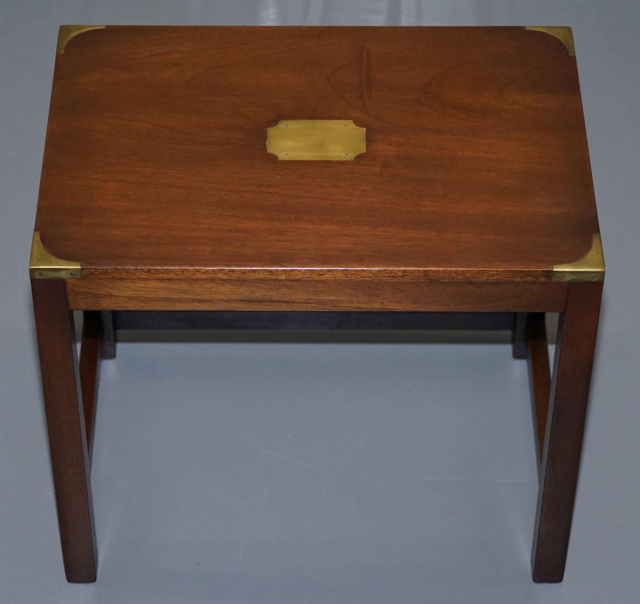 Harrods London Kennedy Furniture Mahogany Nest of Campaign Military ...