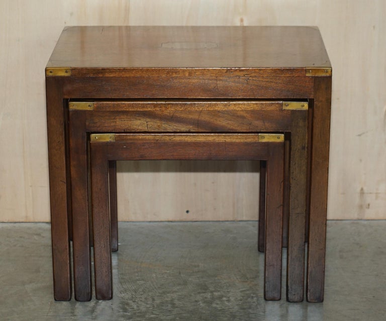 Harrods London R.E.H Kennedy Hardwood Military Campaign Nest of Side ...