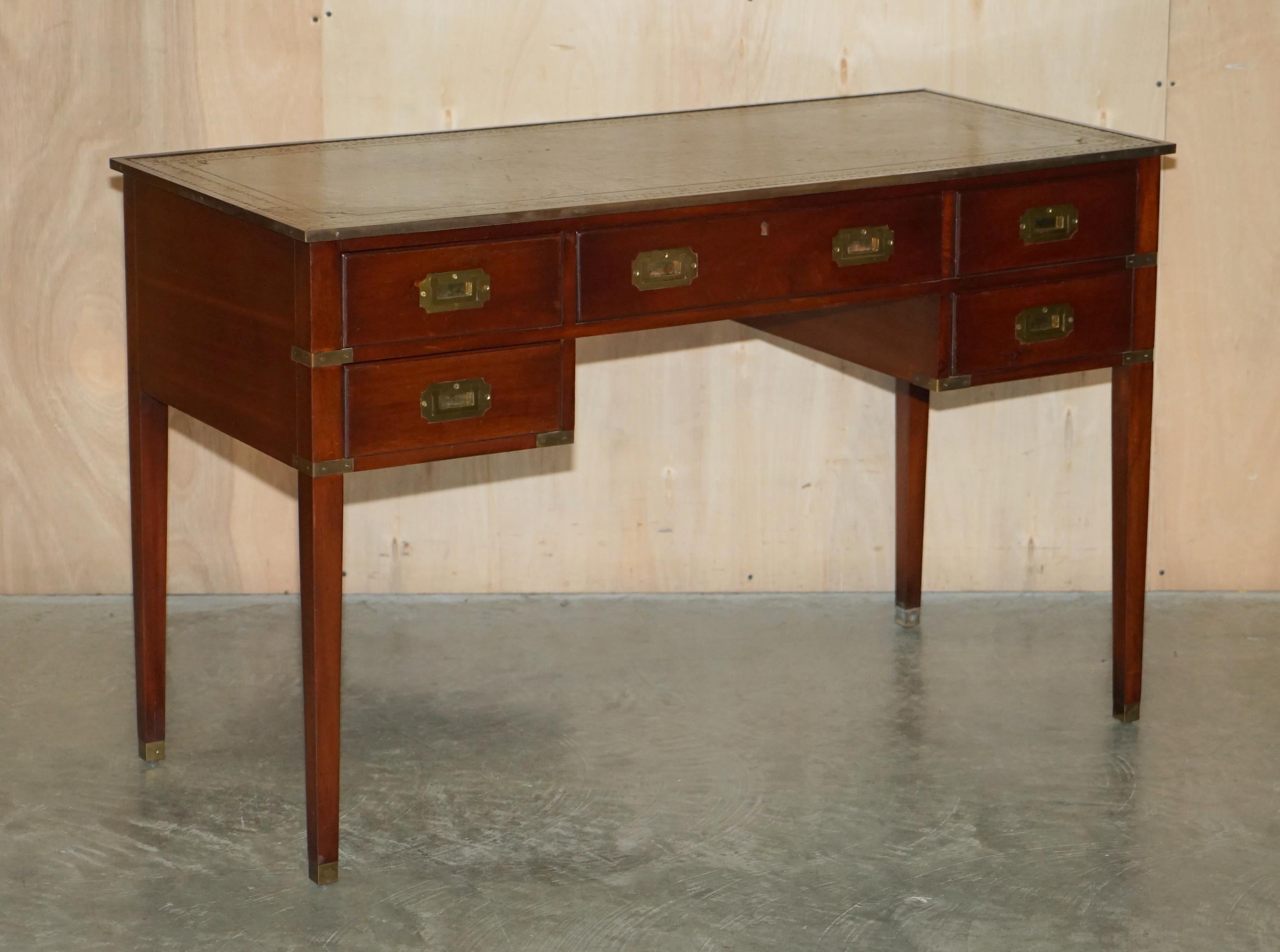 Harrods London Reh Kennedy Military Campaign Green Leather Writing ...