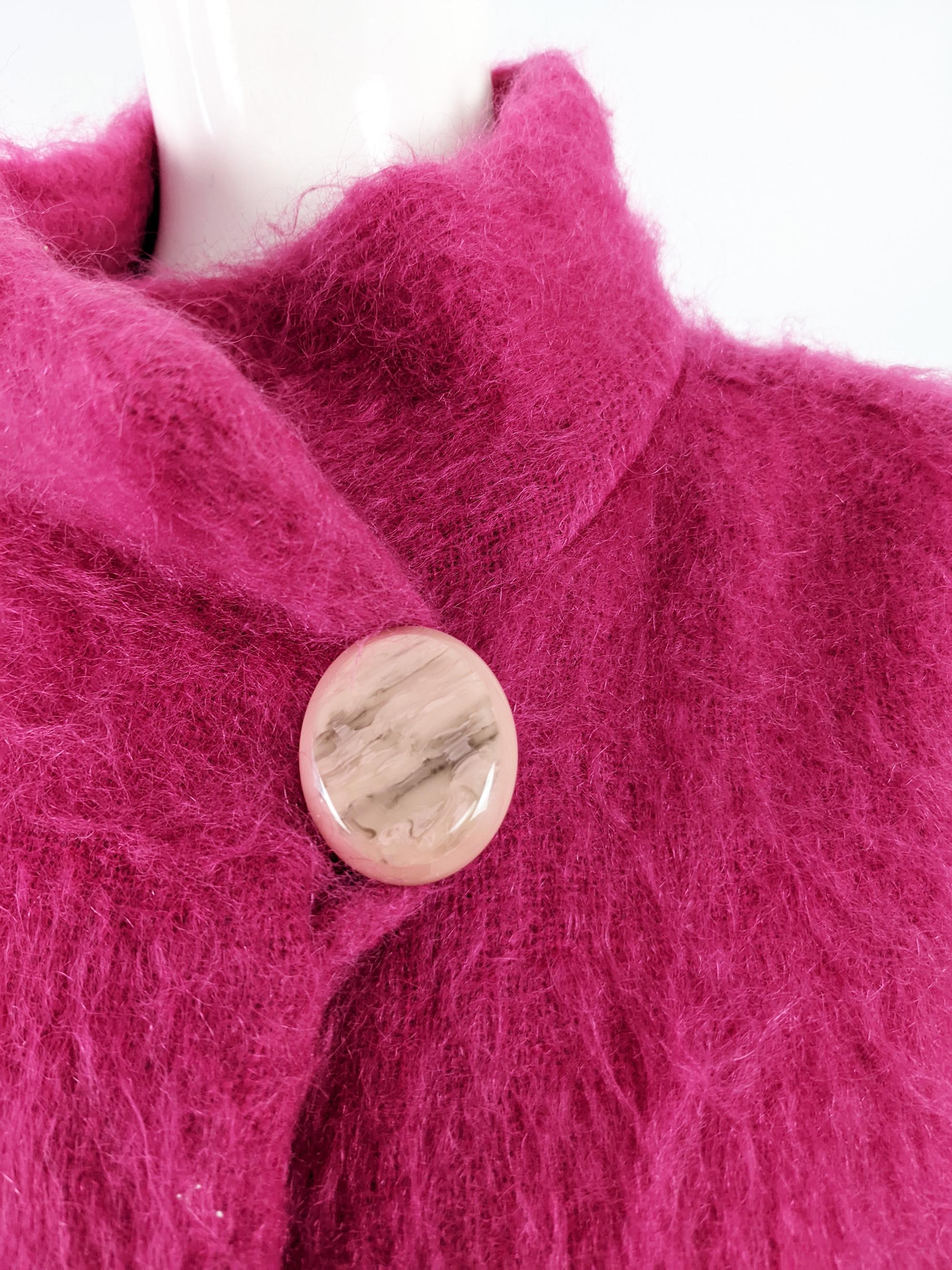 Harrods Vintage 1980s Pink A Line Wool and Mohair Trapeze Oversized ...