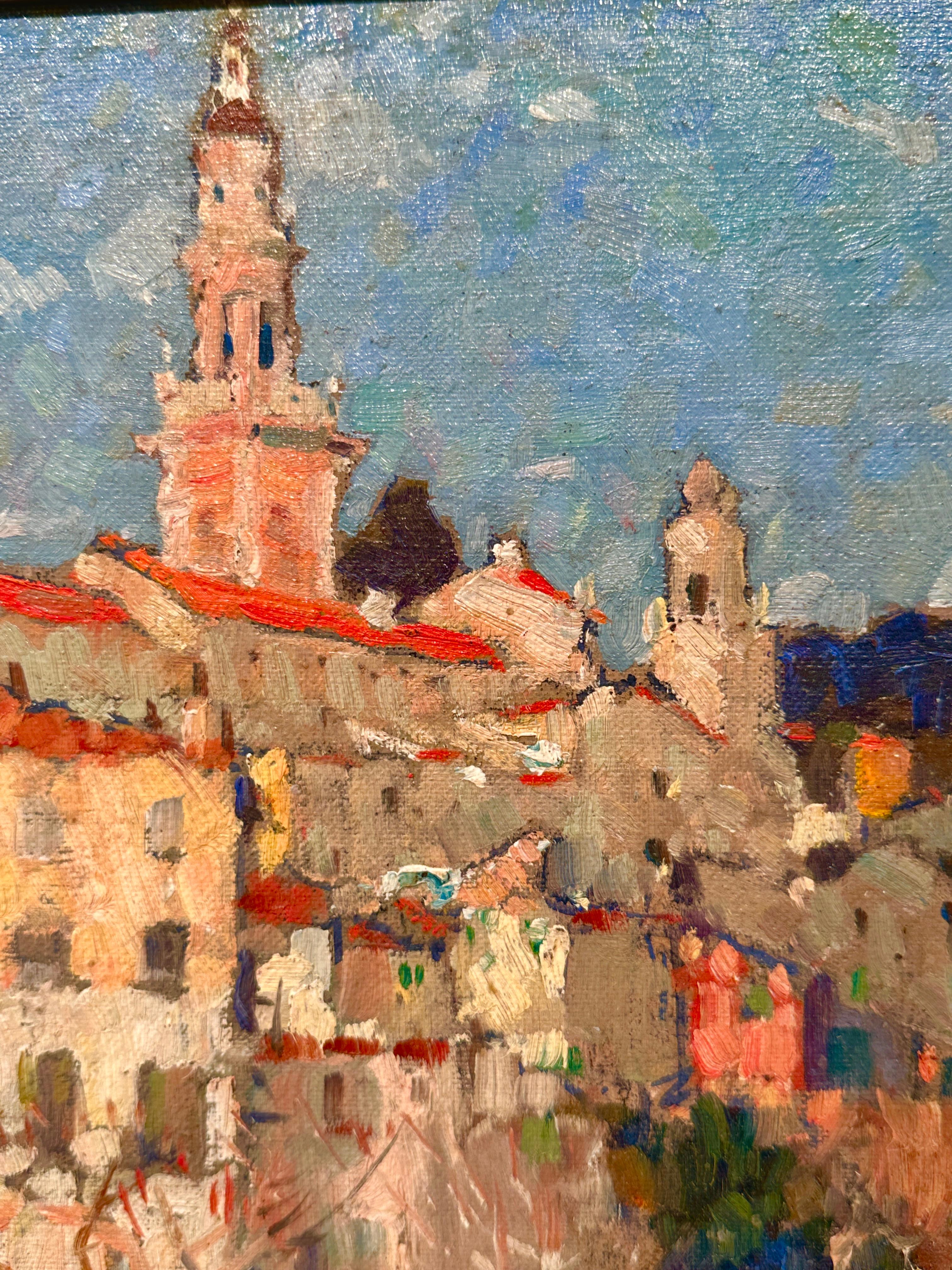Harry A Vincent - "Menton" - Landscape, Impressionism, France Landscape ...