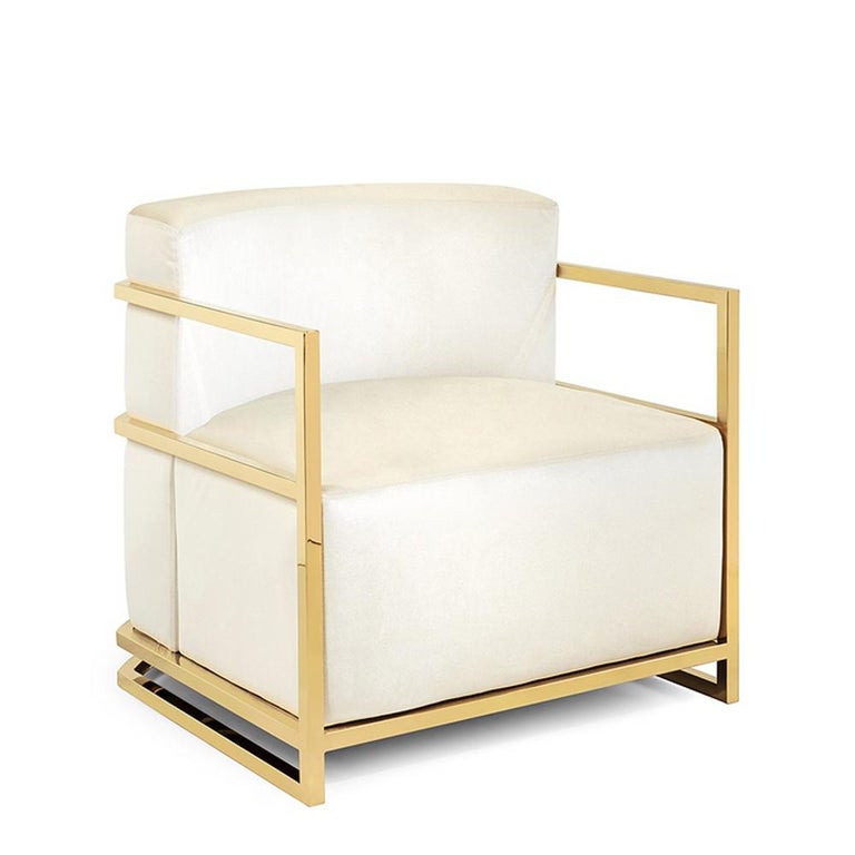 Harry Armchair in Gold Finish at 1stDibs
