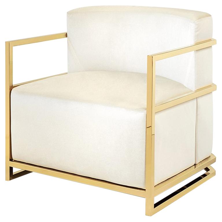 Harry Armchair in Gold Finish at 1stDibs