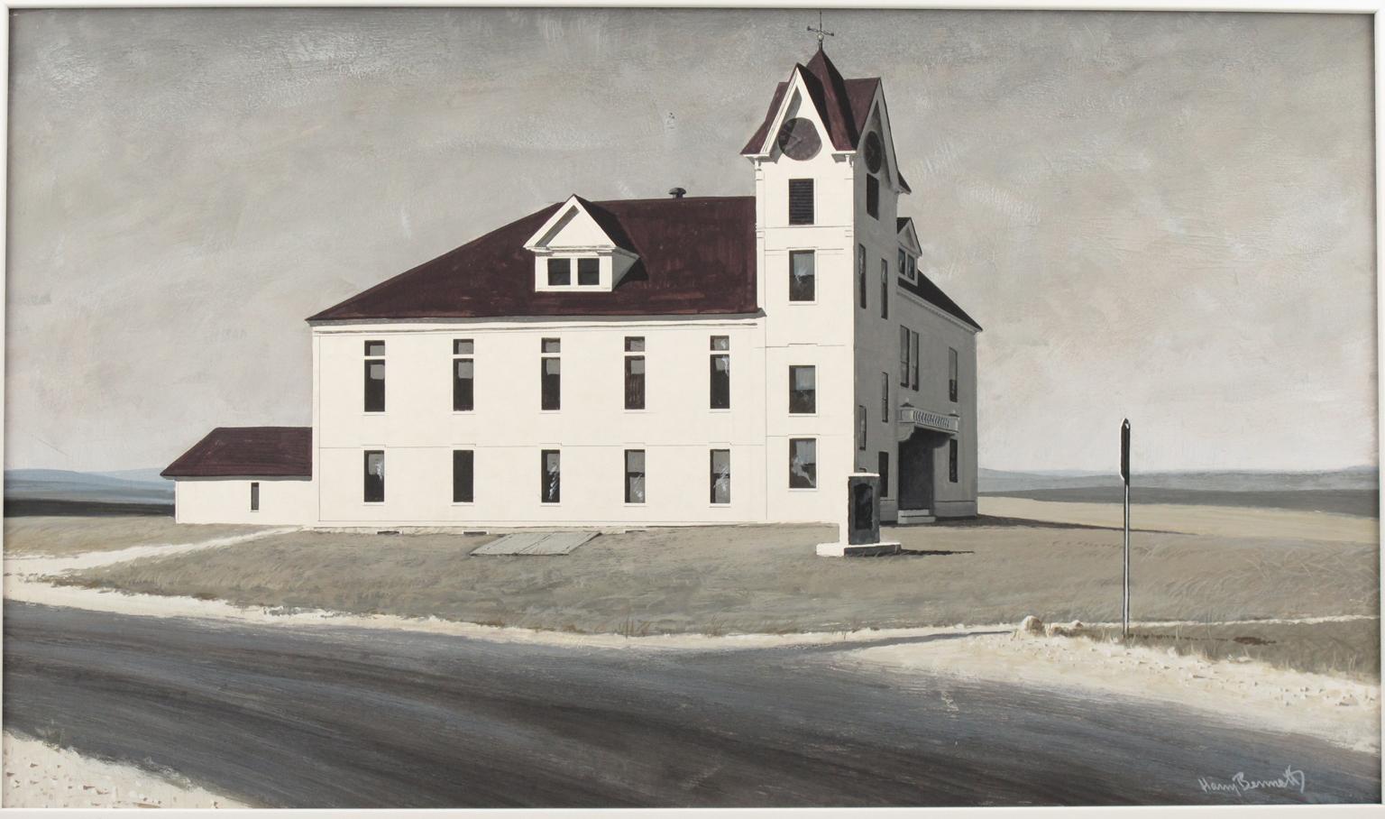 Harry Bennett - Building Landscape Gouache Painting by Harry Bennett ...