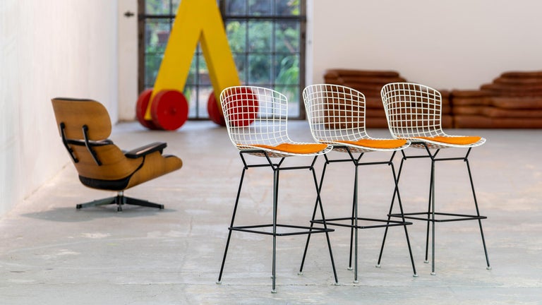 Harry Bertoia - 3x Wire Barstool Chair, Stool - 1952 for Knoll International For Sale at 1stDibs