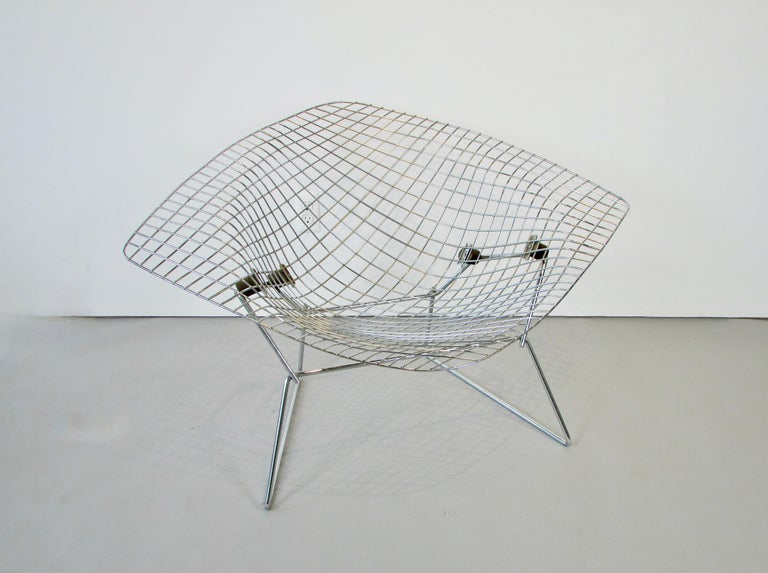 Harry Bertoia for Knoll Large Chrome Diamond Chair For Sale at 1stDibs