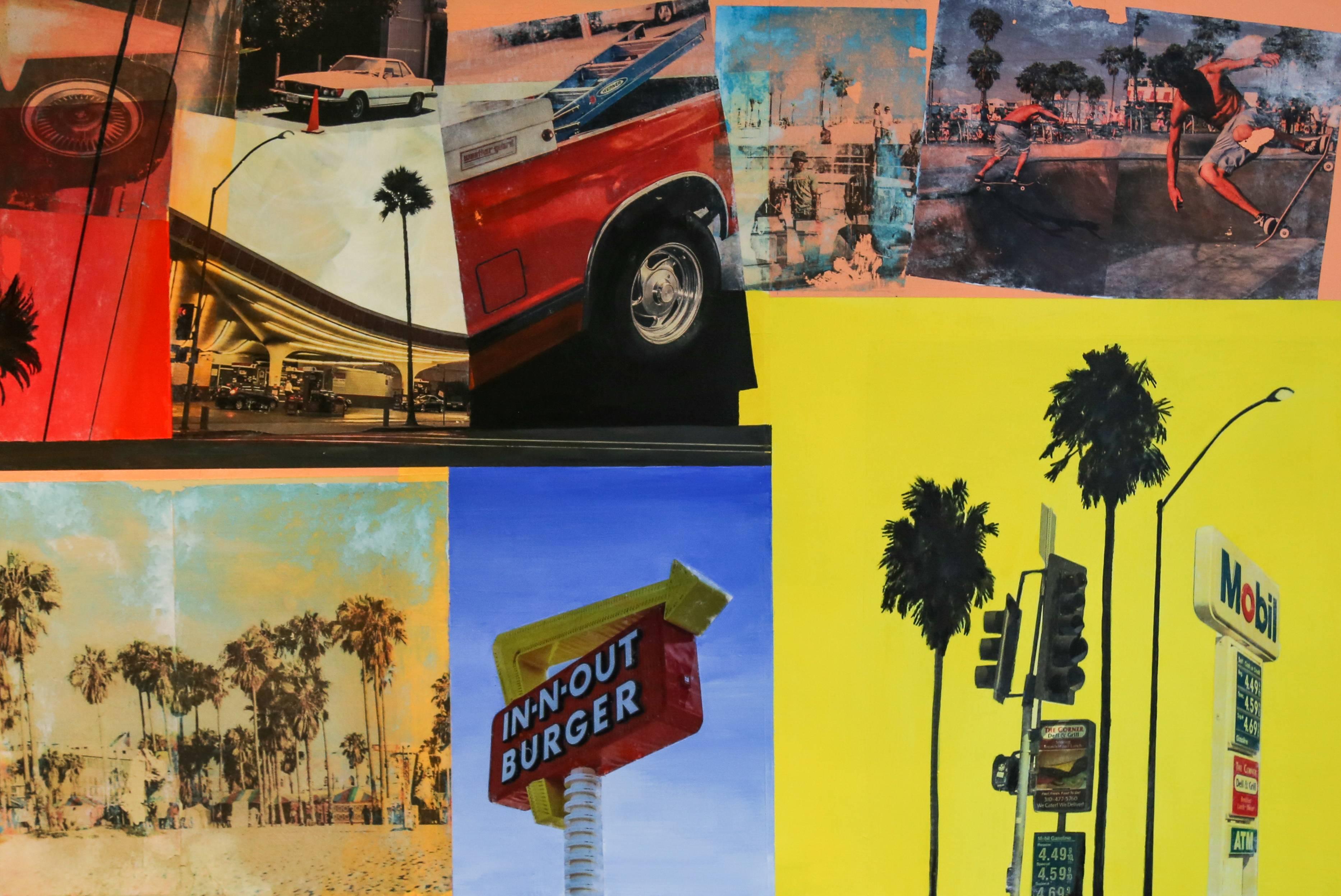 Harry Cartwright - Camaro on Fairfax, Acrylic on Canvas, Car, berry red ...