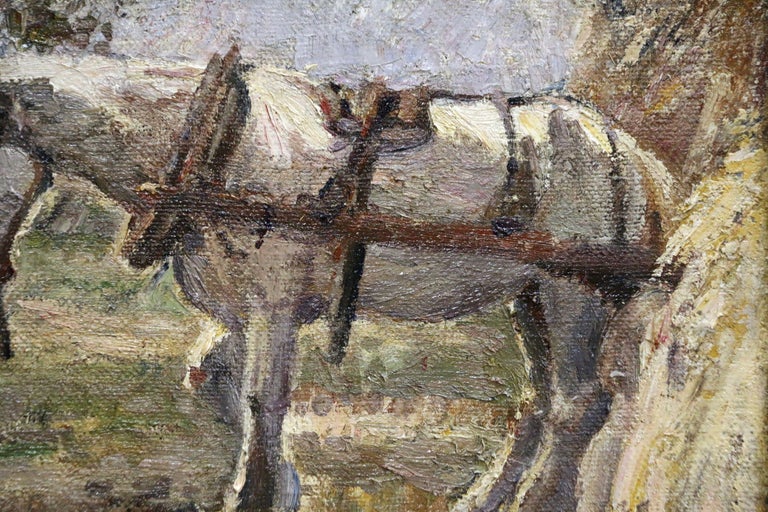 Harry Fidler - The Hayrick - 19th Century Oil, Horse and Figure in ...