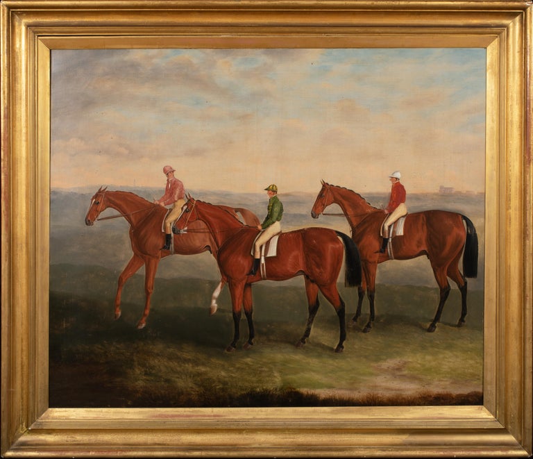 Three Horses and Jockeys Up Top, 19th century For Sale at 1stDibs