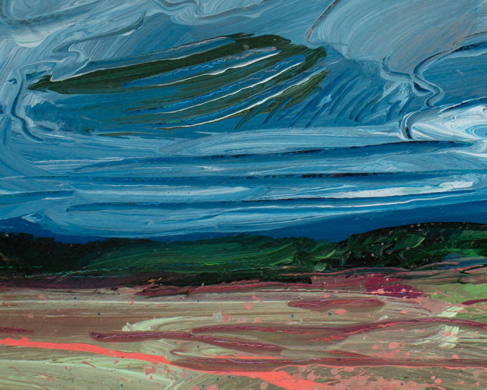 Harry Hilson 1980s Abstract Landscape Acrylic Painting on Paper For ...