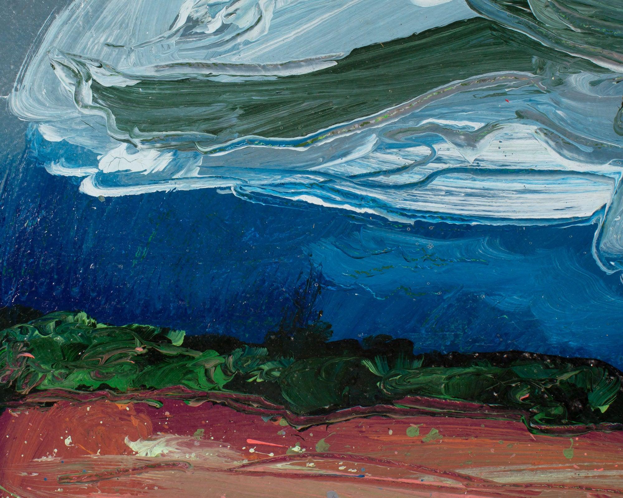 Harry Hilson 1980s Abstract Landscape Acrylic Painting on Paper For ...