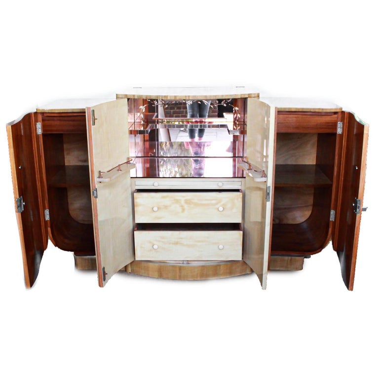 Harry and Lou Epstein Cocktail Sideboard Bleached Walnut Veneer English ...