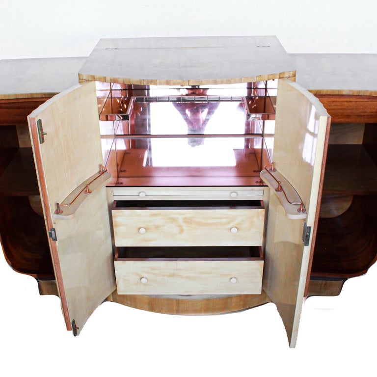 Harry and Lou Epstein Cocktail Sideboard Bleached Walnut Veneer English ...
