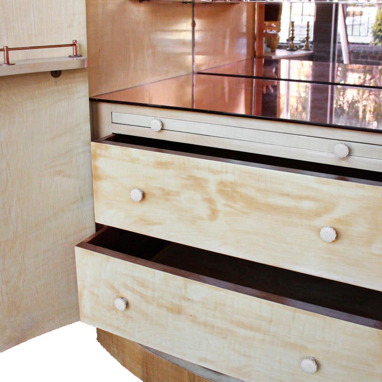 Harry and Lou Epstein Cocktail Sideboard Bleached Walnut Veneer English ...