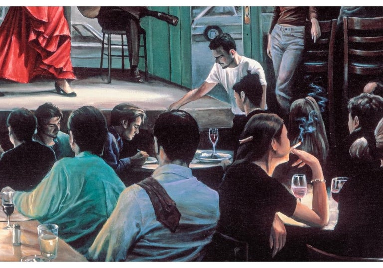 Harry McCormick 'Am., B.1942' Giclee On Canvas, Fado Performance in a ...