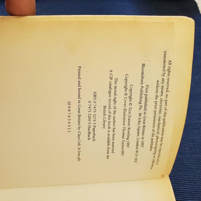 Harry Potter and the Philosopher's Stone First Print by J.K Rowlìng For ...