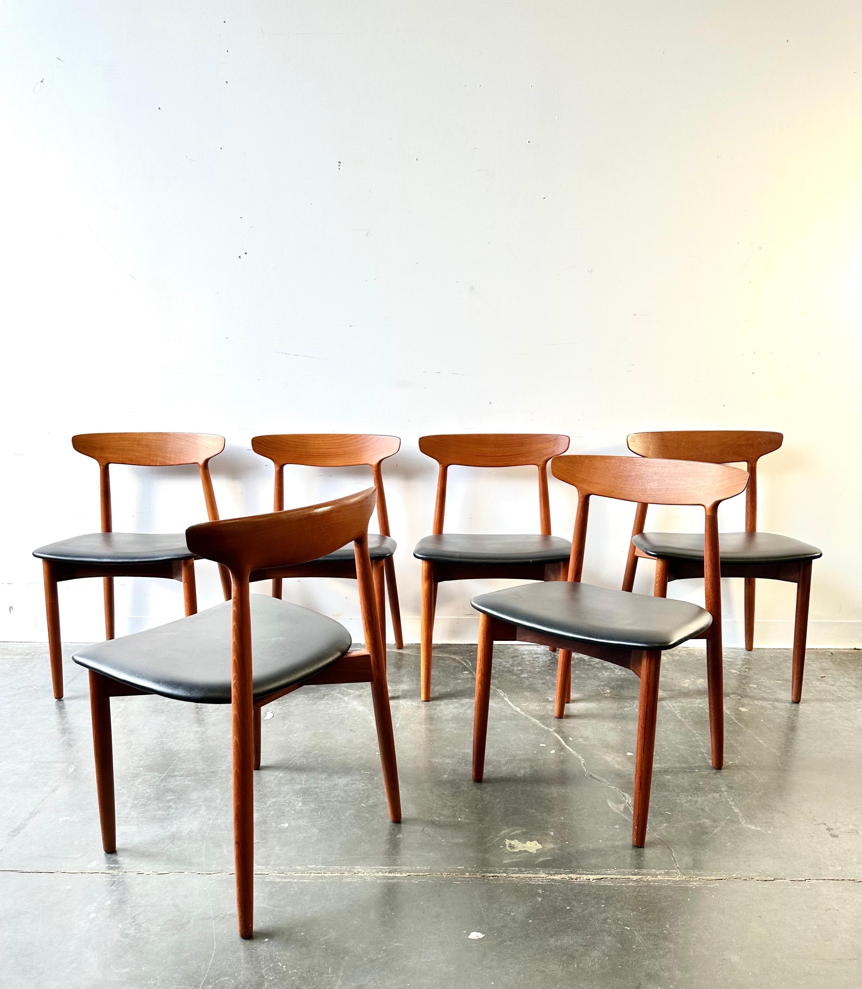 Harry Østergaard for Randers Møbelfabrik, Denmark, Set of Six Teak ...