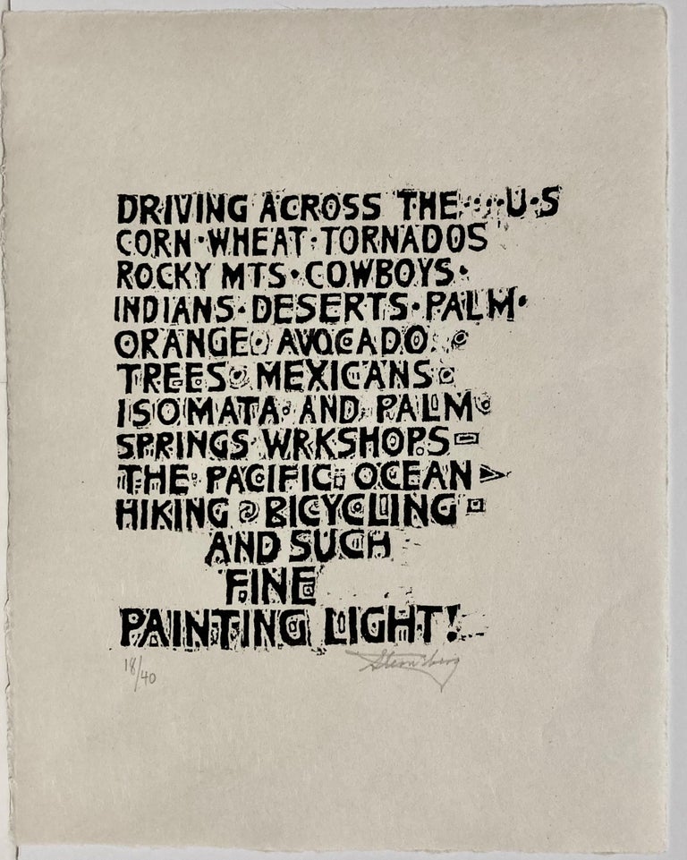 Harry Sternberg - Driving Across the US, from My Life in Woodcuts, 1991 ...