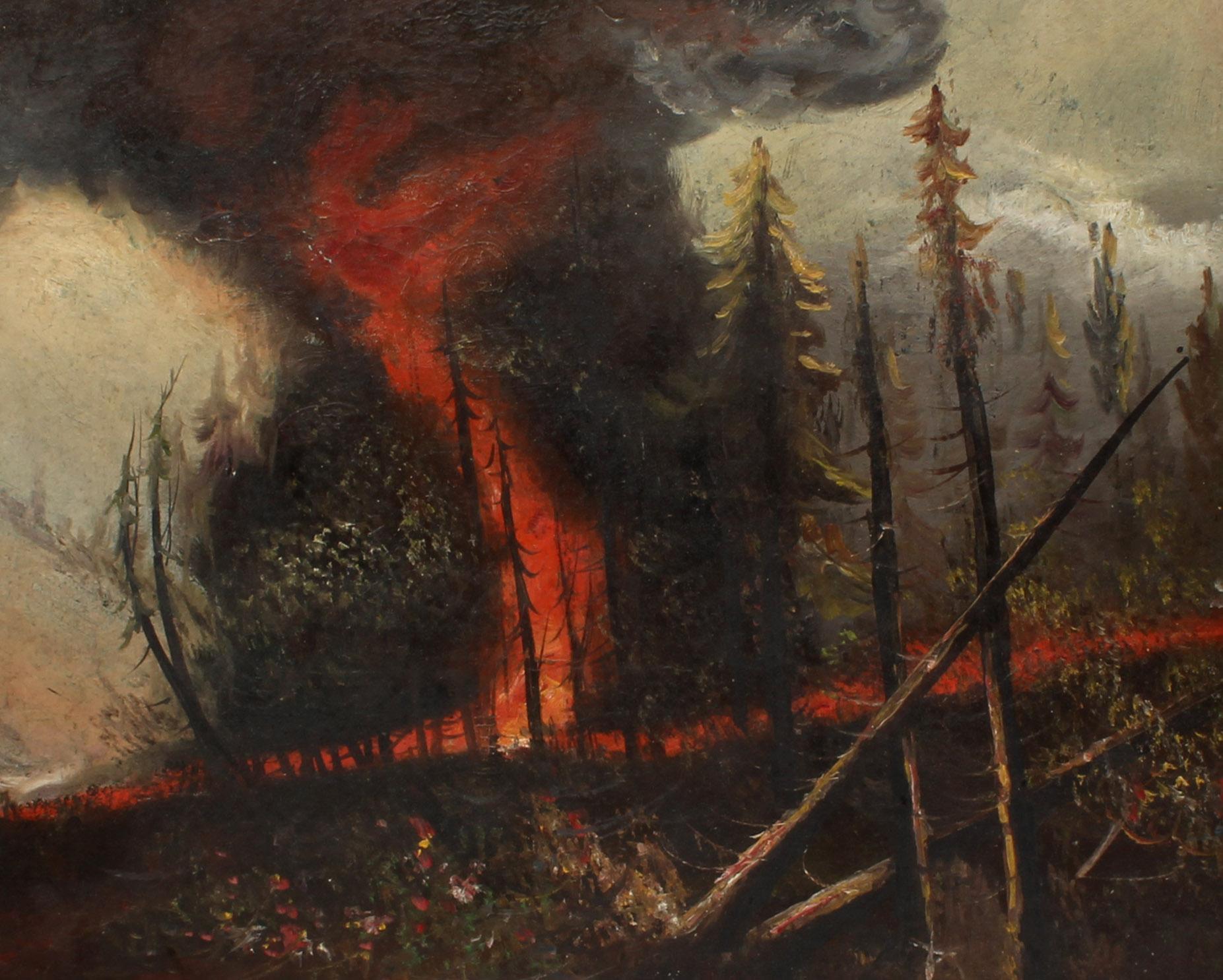 Harry T. Fisk - Harry Fisk Wildfire Painting American Impressionist ...