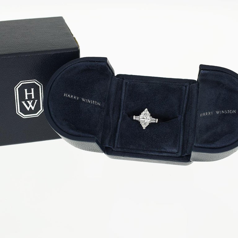 Harry Winston 1.16 Carat Diamond Platinum Tryst Marquise Brilliant ...