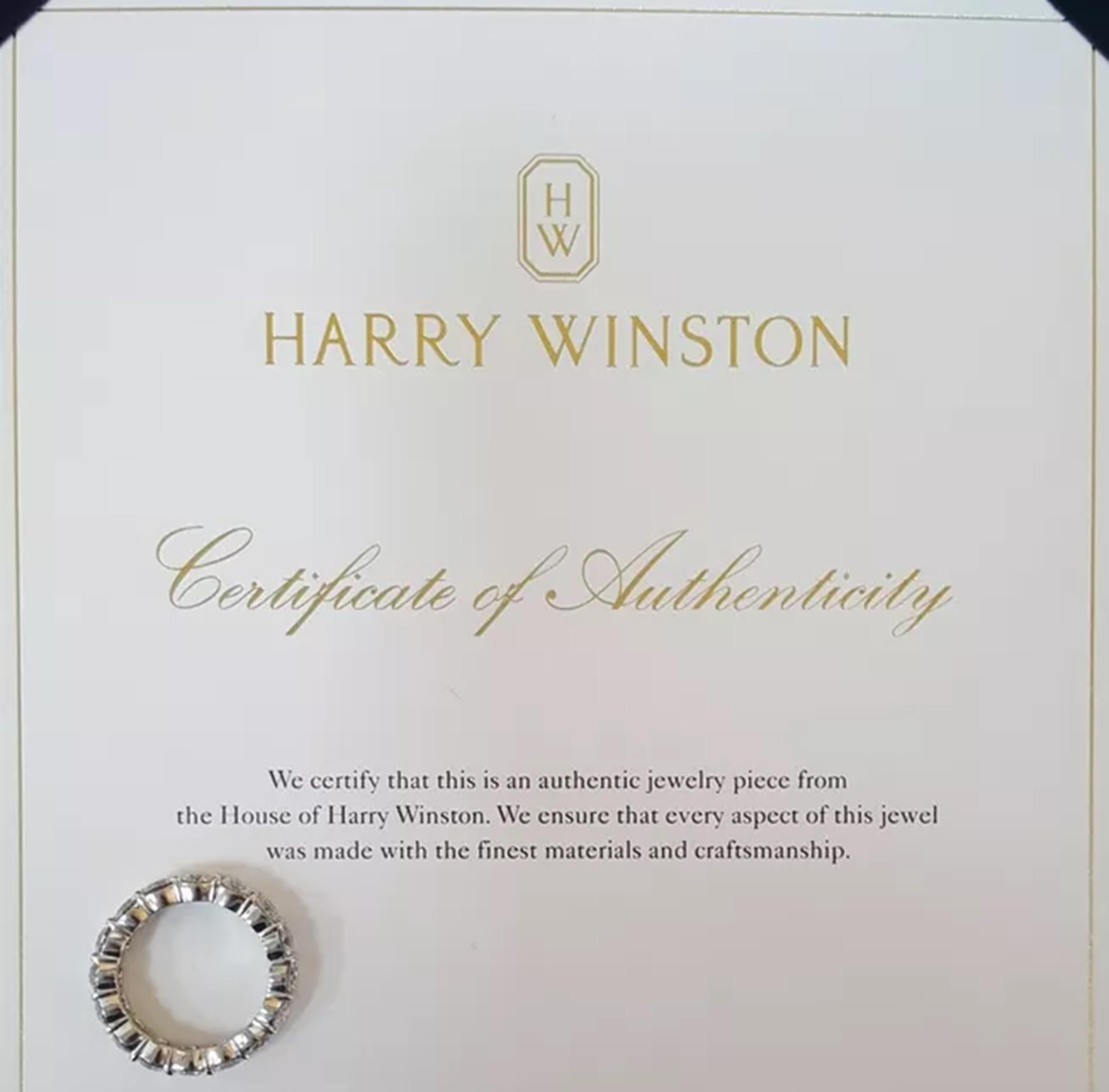 Harry Winston 3.60 Carat Round Diamond Platinum Eternity Band Ring For ...