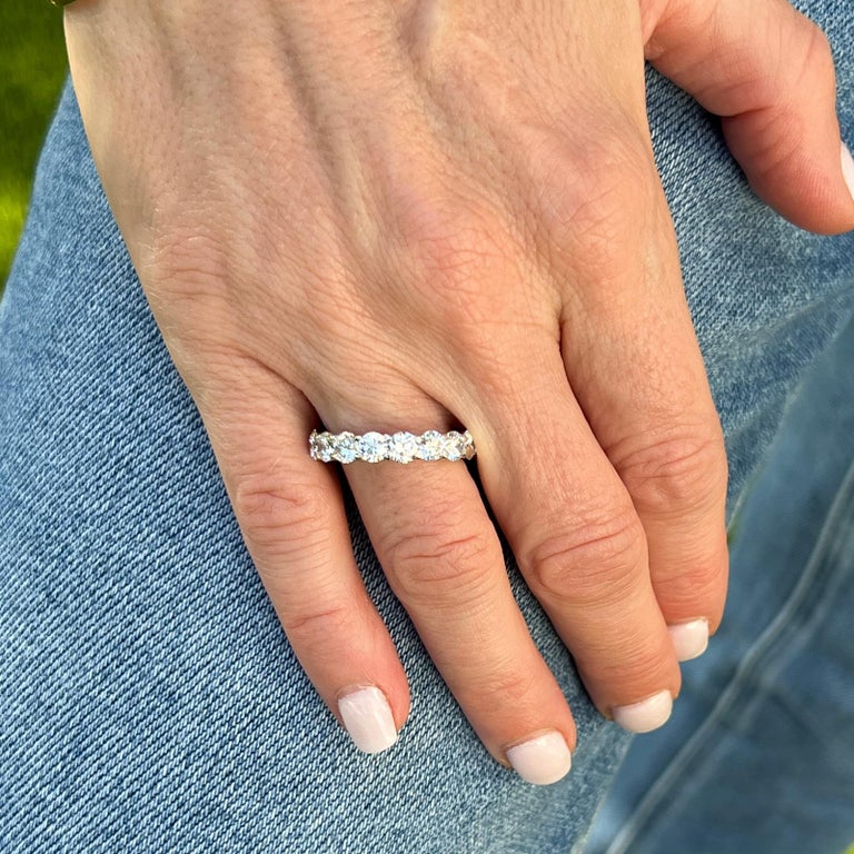 Harry Winston 4.25 Ctw Diamond Platinum Eternity Wedding Band Ring 6.5 ...