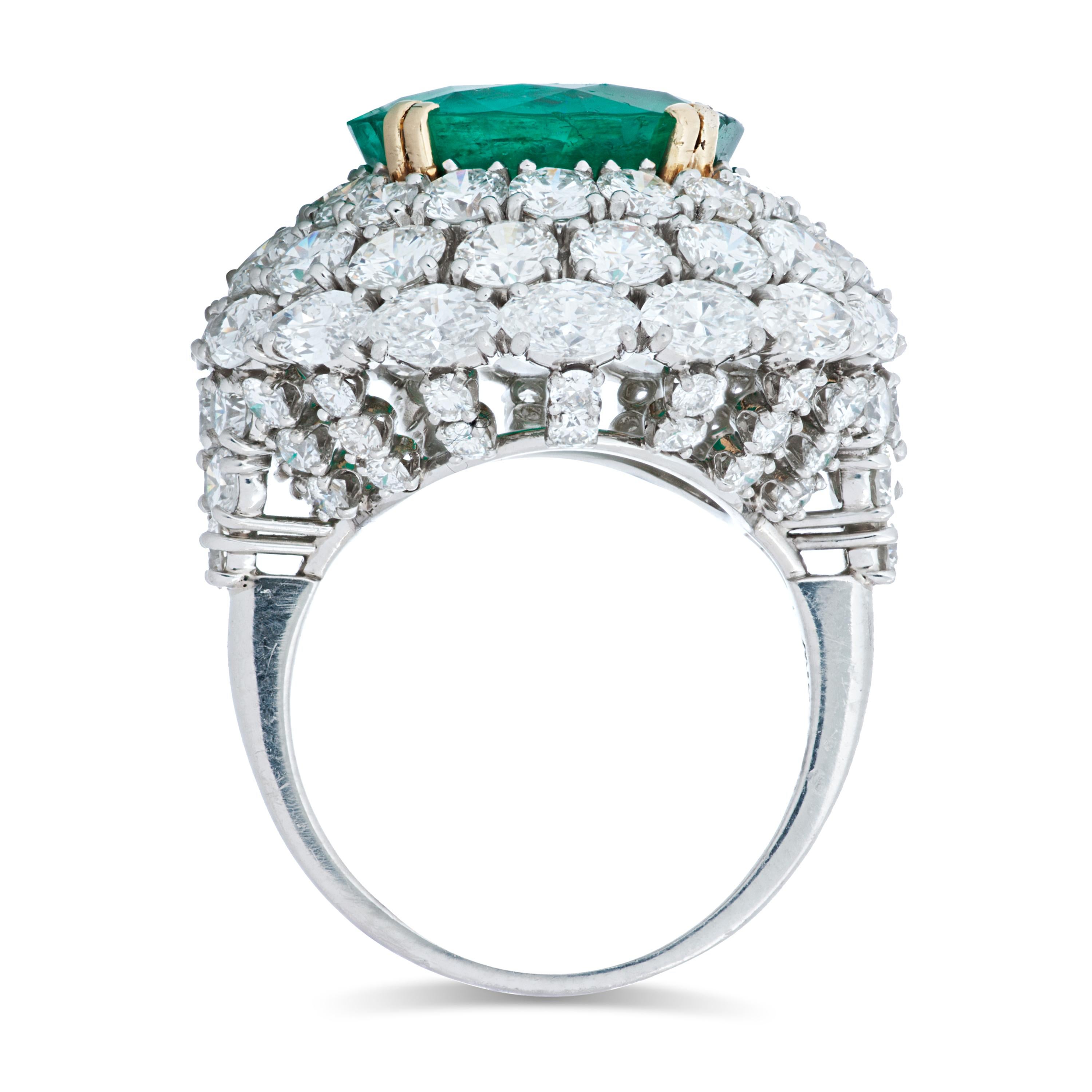 Harry Winston 6.81 Carat Colombia Emerald and Diamond Platinum&18k ...