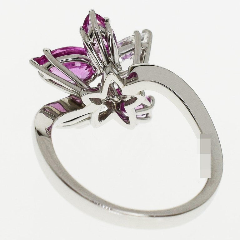 Harry Winston Cluster by HW Pink Sapphire and Diamond Platinum Ring at ...
