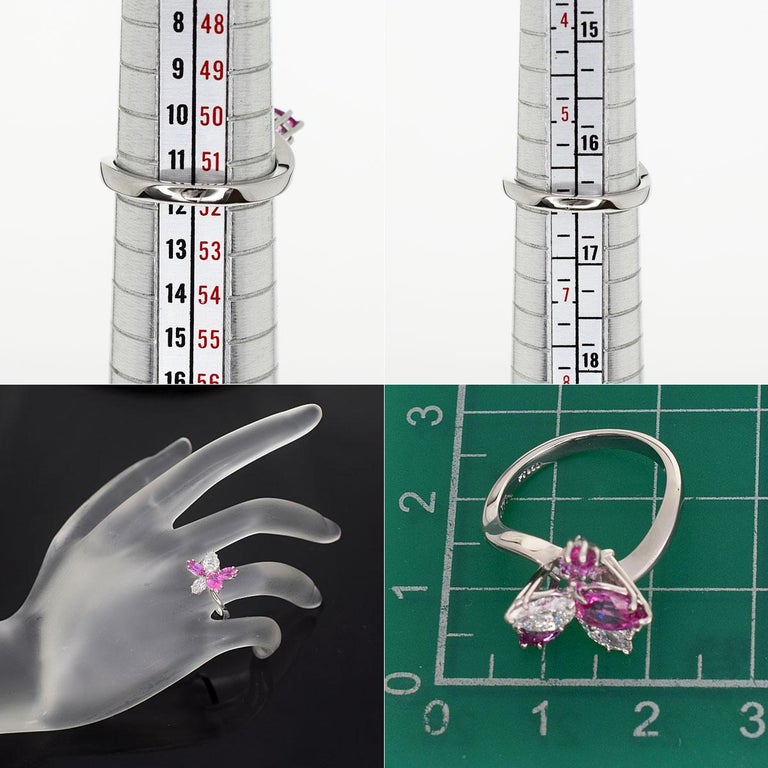 Harry Winston Cluster by HW Pink Sapphire and Diamond Platinum Ring at ...