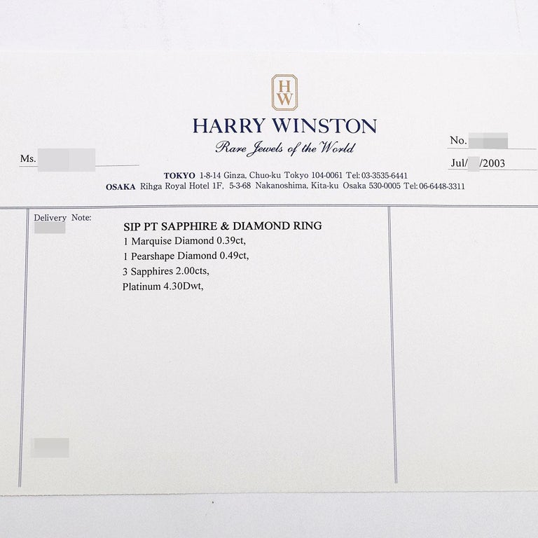 Harry Winston Cluster by HW Pink Sapphire and Diamond Platinum Ring at ...