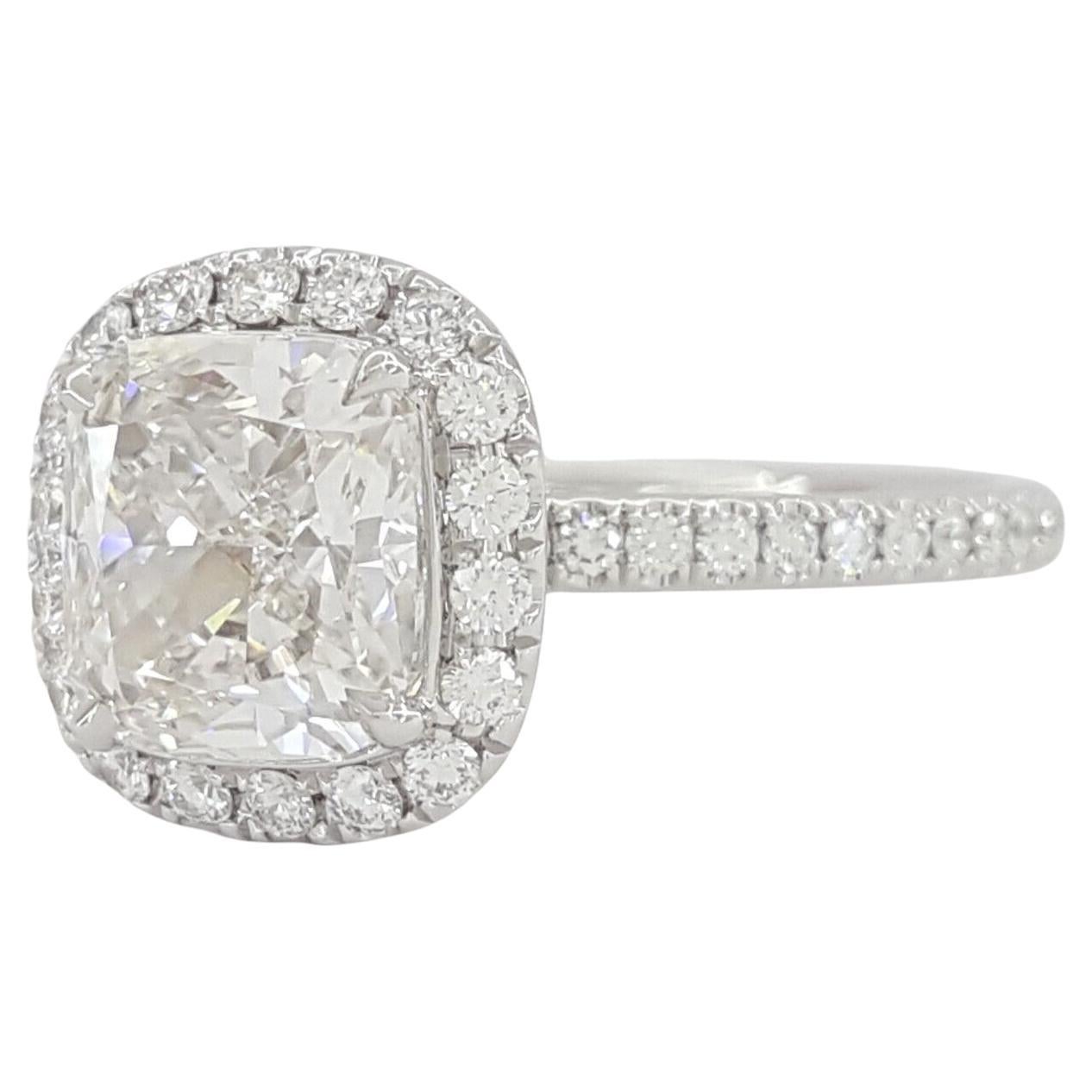 Harry Winston Cushion-Cut Diamond Micropave Engagement Ring For Sale at ...