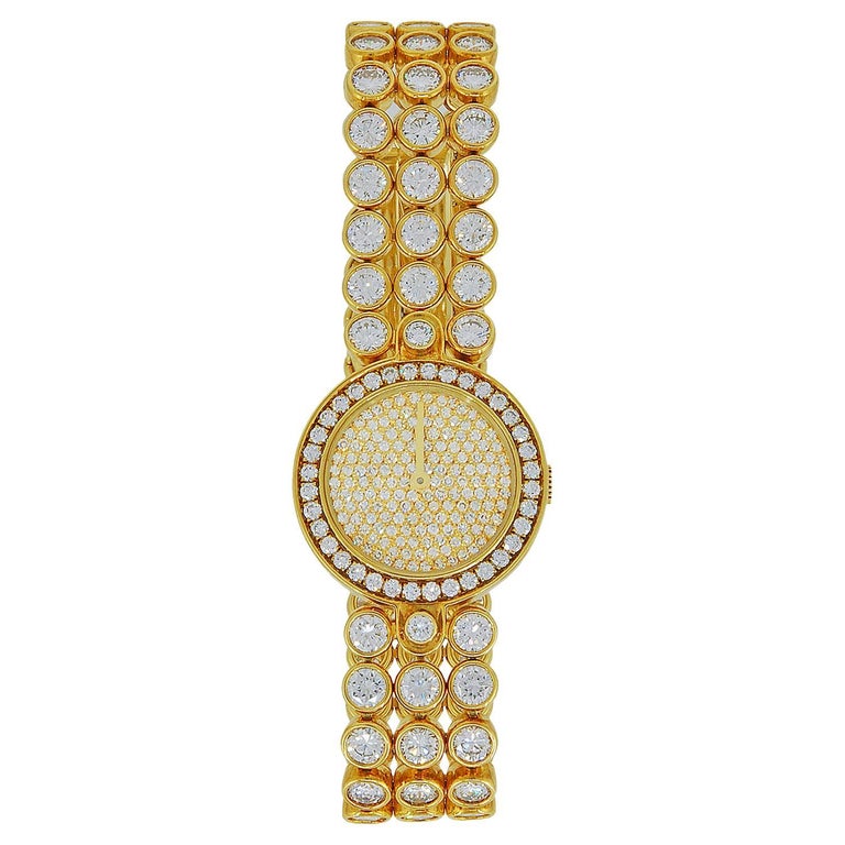 Harry Winston Diamond Gold Three Strand Ladies Watch For Sale at 1stDibs