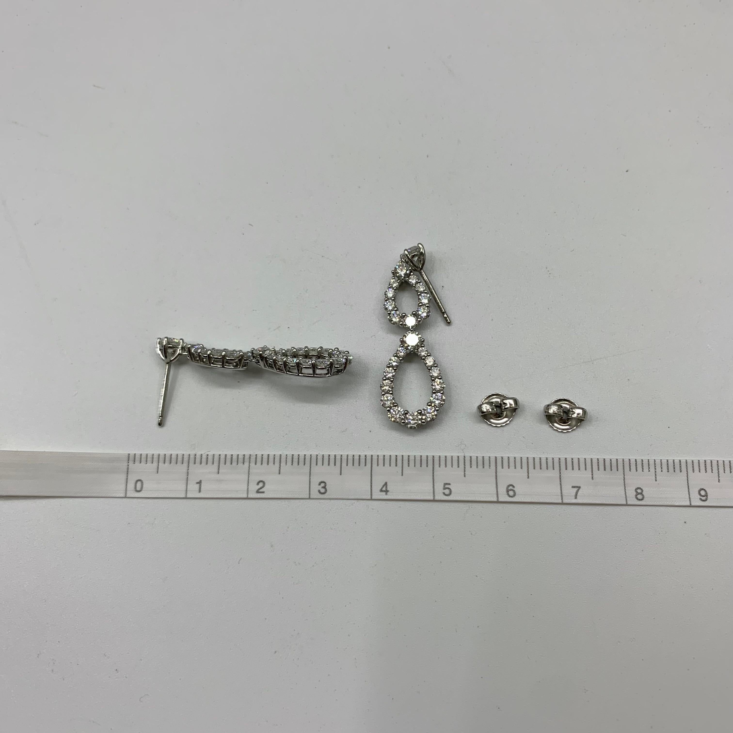 Harry Winston Double Diamond Loop earrings For Sale at 1stDibs