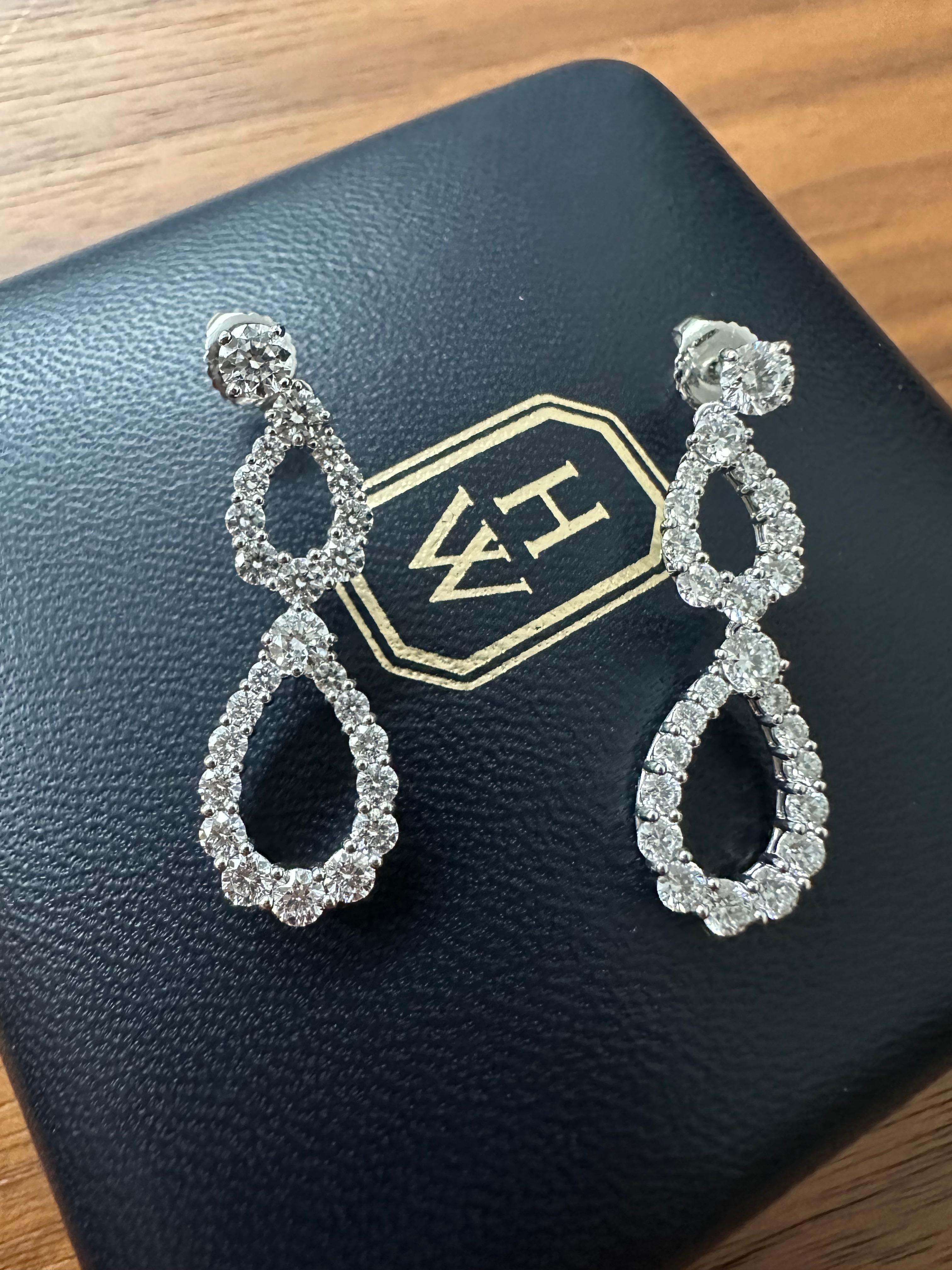 Harry Winston Double Diamond Loop earrings For Sale at 1stDibs
