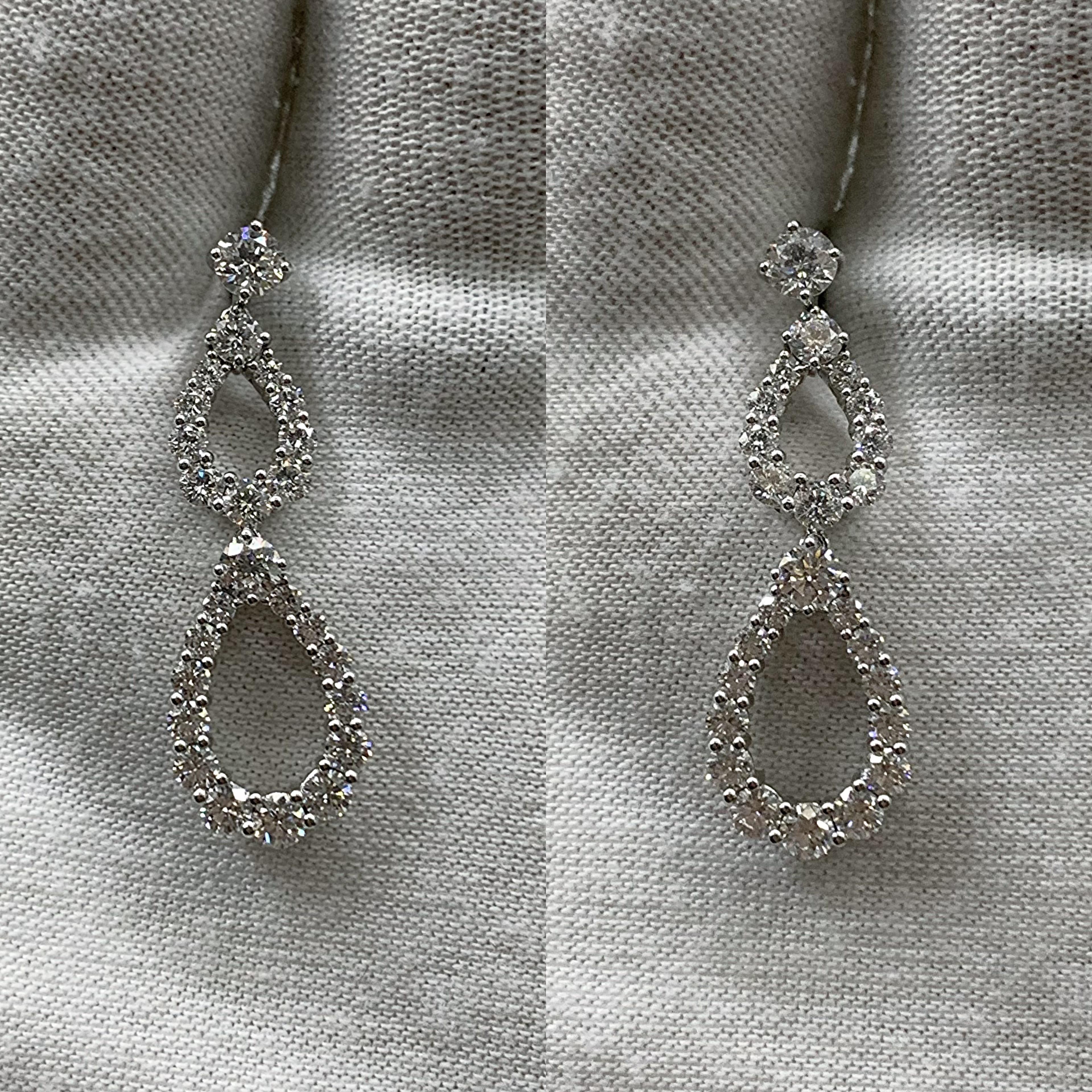 Harry Winston Double Diamond Loop earrings For Sale at 1stDibs
