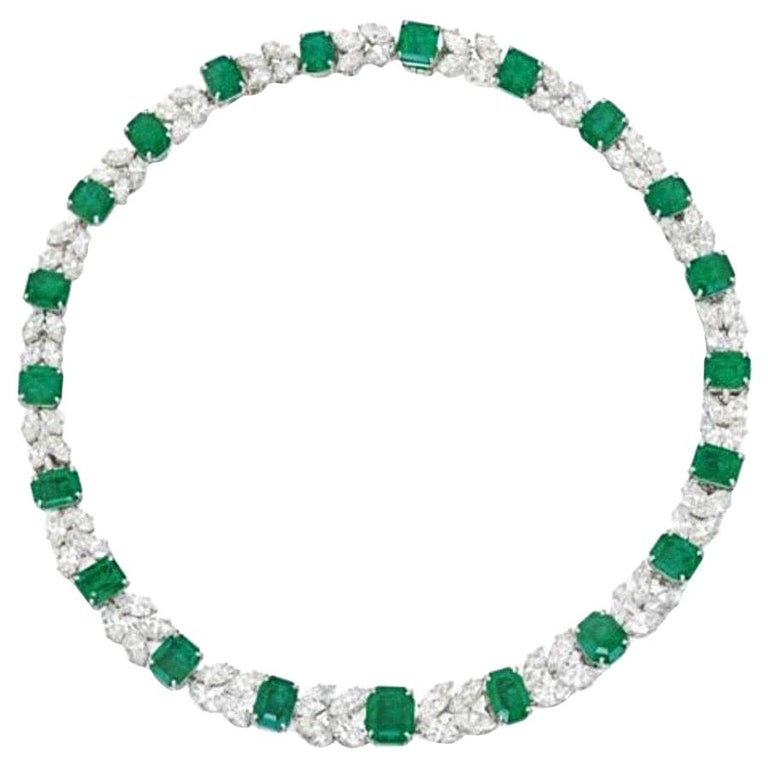 Harry Winston Emerald and Diamond Necklace at 1stDibs | harry winston ...