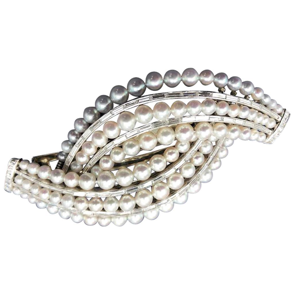 Pair of Diamond Hair Clips at 1stdibs