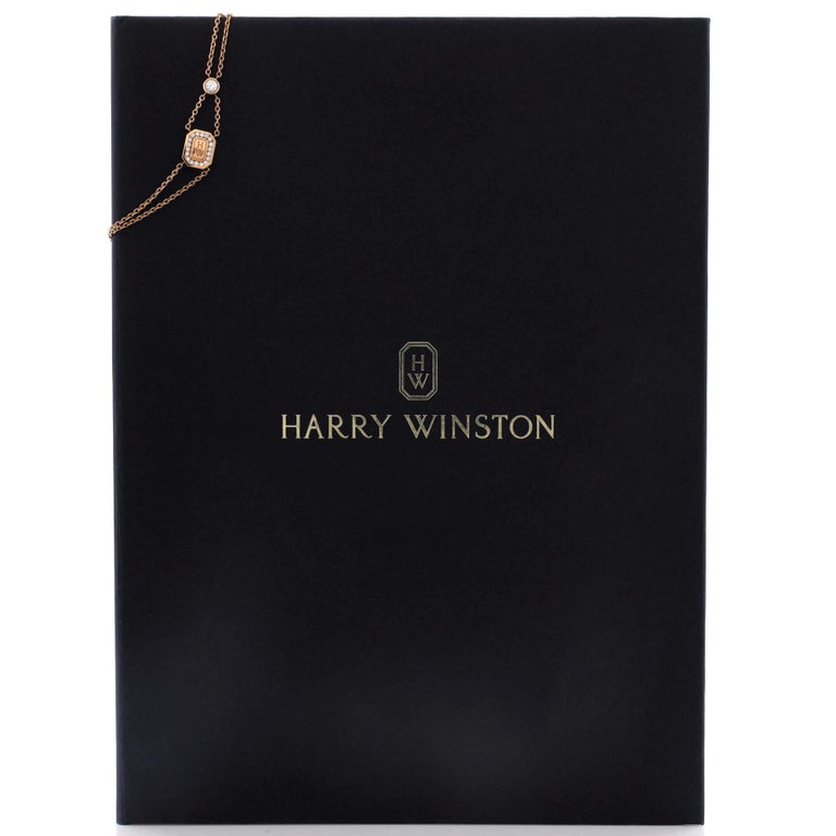 Harry Winston HW Logo Chain Bracelet 18k Rose Gold with Diamonds For ...