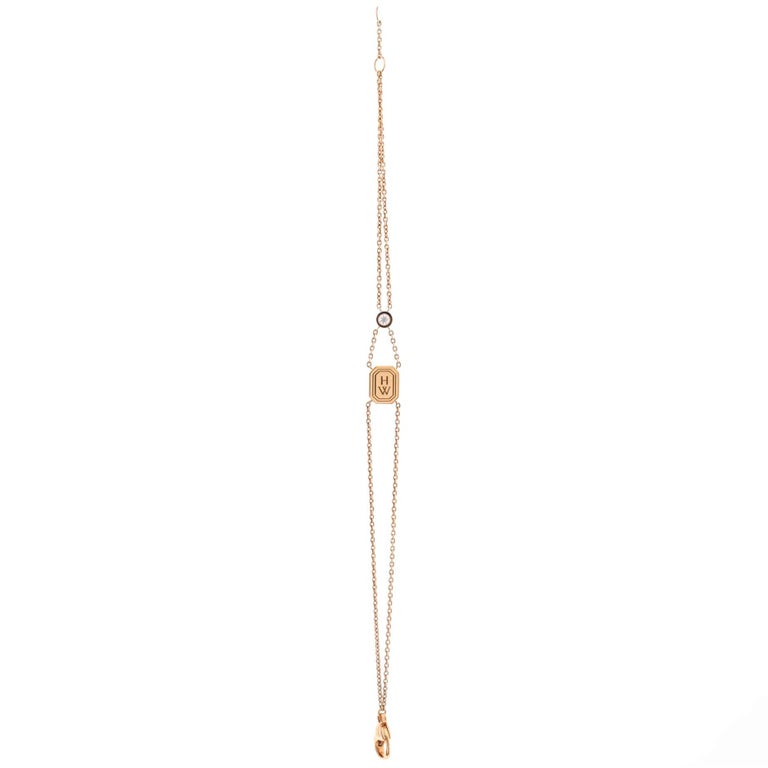 Harry Winston HW Logo Chain Bracelet 18k Rose Gold with Diamonds For ...
