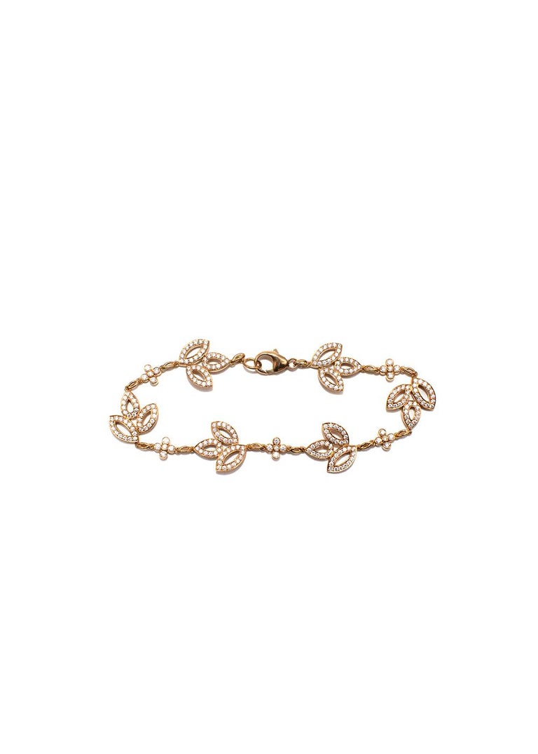 Harry Winston Lily Cluster Yellow Gold Diamond Bracelet For Sale at 1stDibs