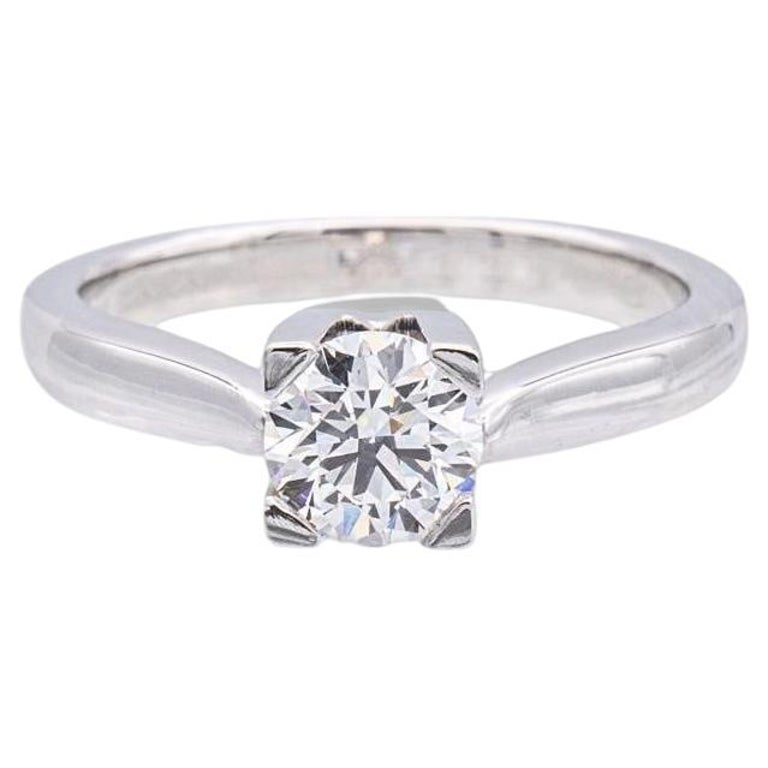 Harry Winston Logo Platinum Round Diamond .51 ct FVVS2 Engagement Ring ...