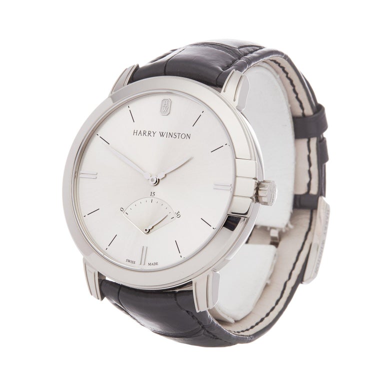 Harry Winston Midnight 0 MIDARS42-2 Men’s White Gold Retrograde Watch ...