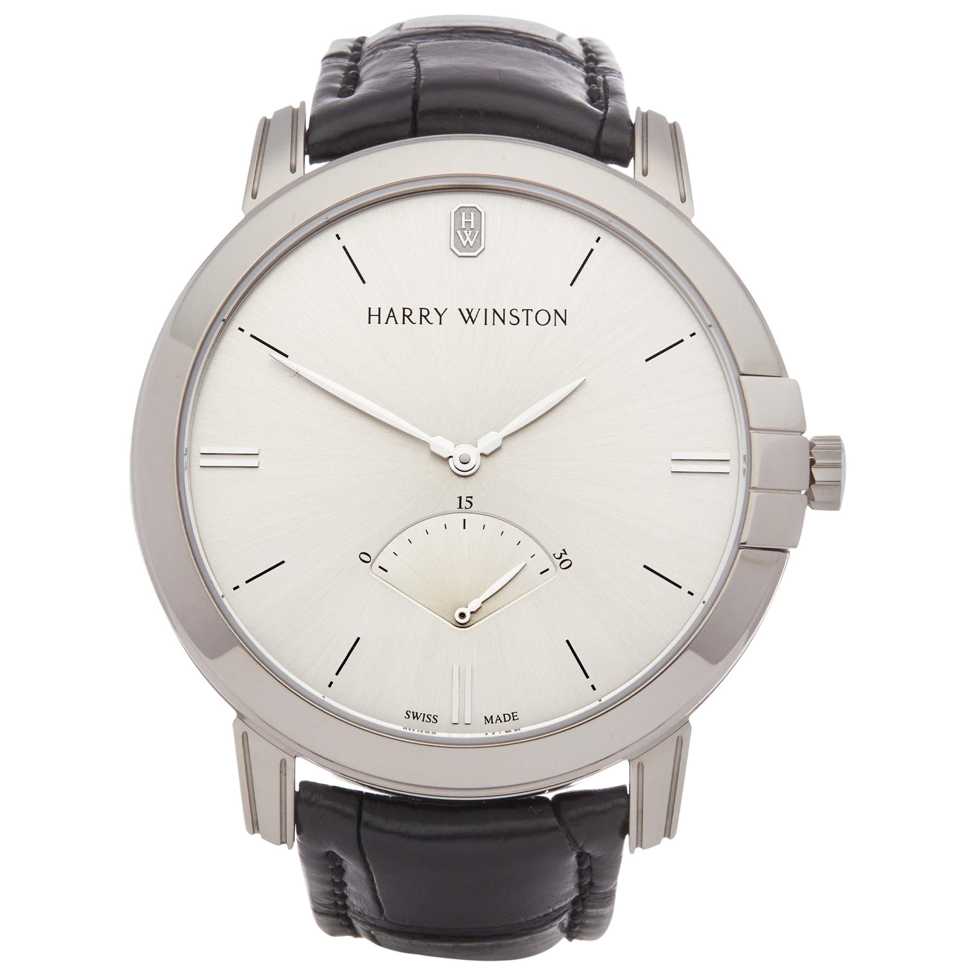 Harry Winston Midnight 0 MIDARS42-2 Men’s White Gold Retrograde Watch ...
