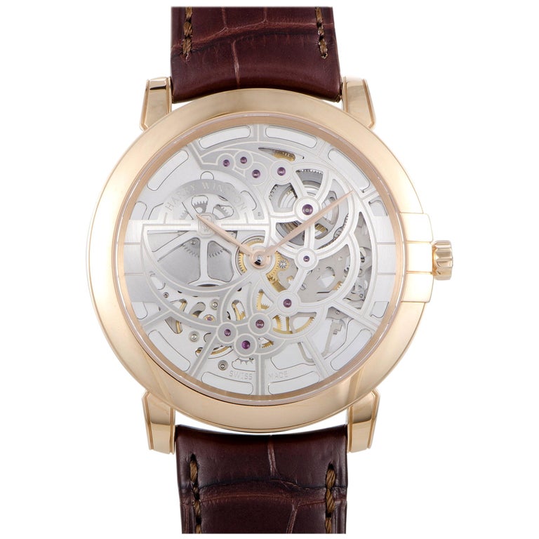 Harry Winston Midnight Skeleton Watch MIDAHM42RR001 at 1stDibs