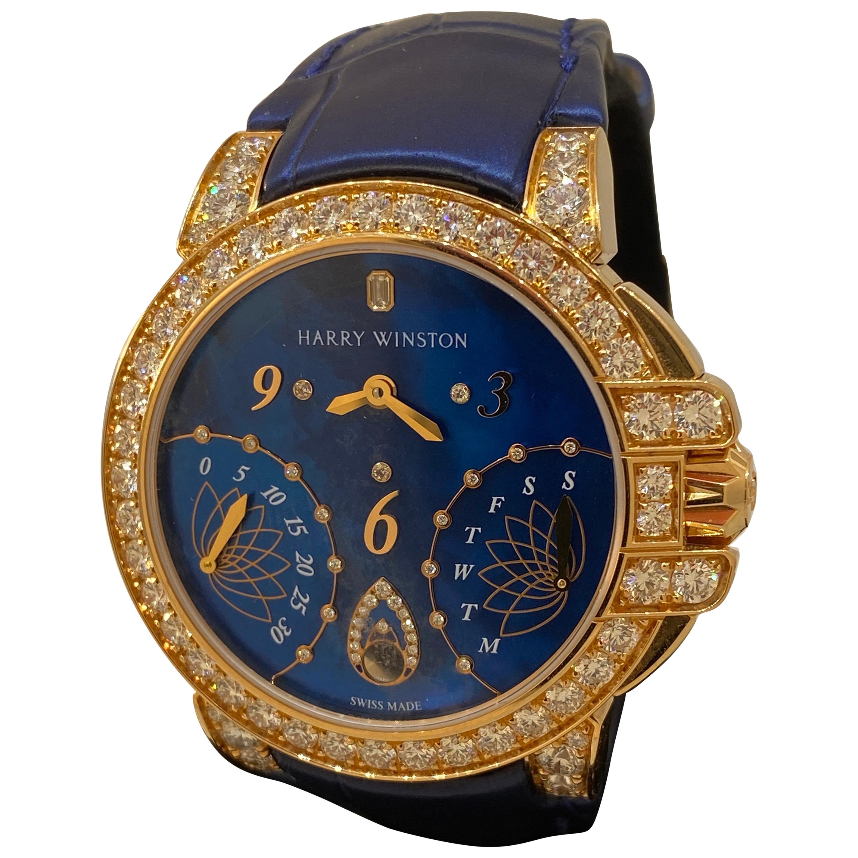Harry Winston Ladies Yellow Gold White and Yellow Diamond Avenue C ...